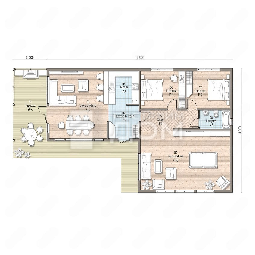 Проект дома "А-185" 185 кв.м2 - PostroimDom.kz
